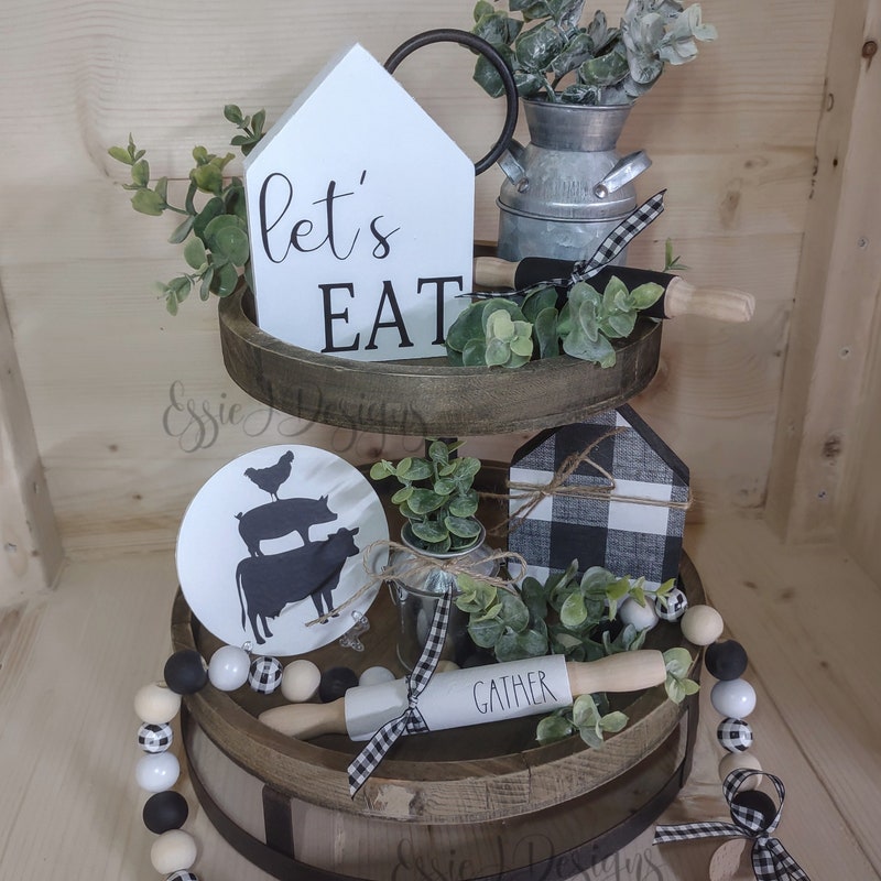 Farmhouse Tiered Tray - Etsy