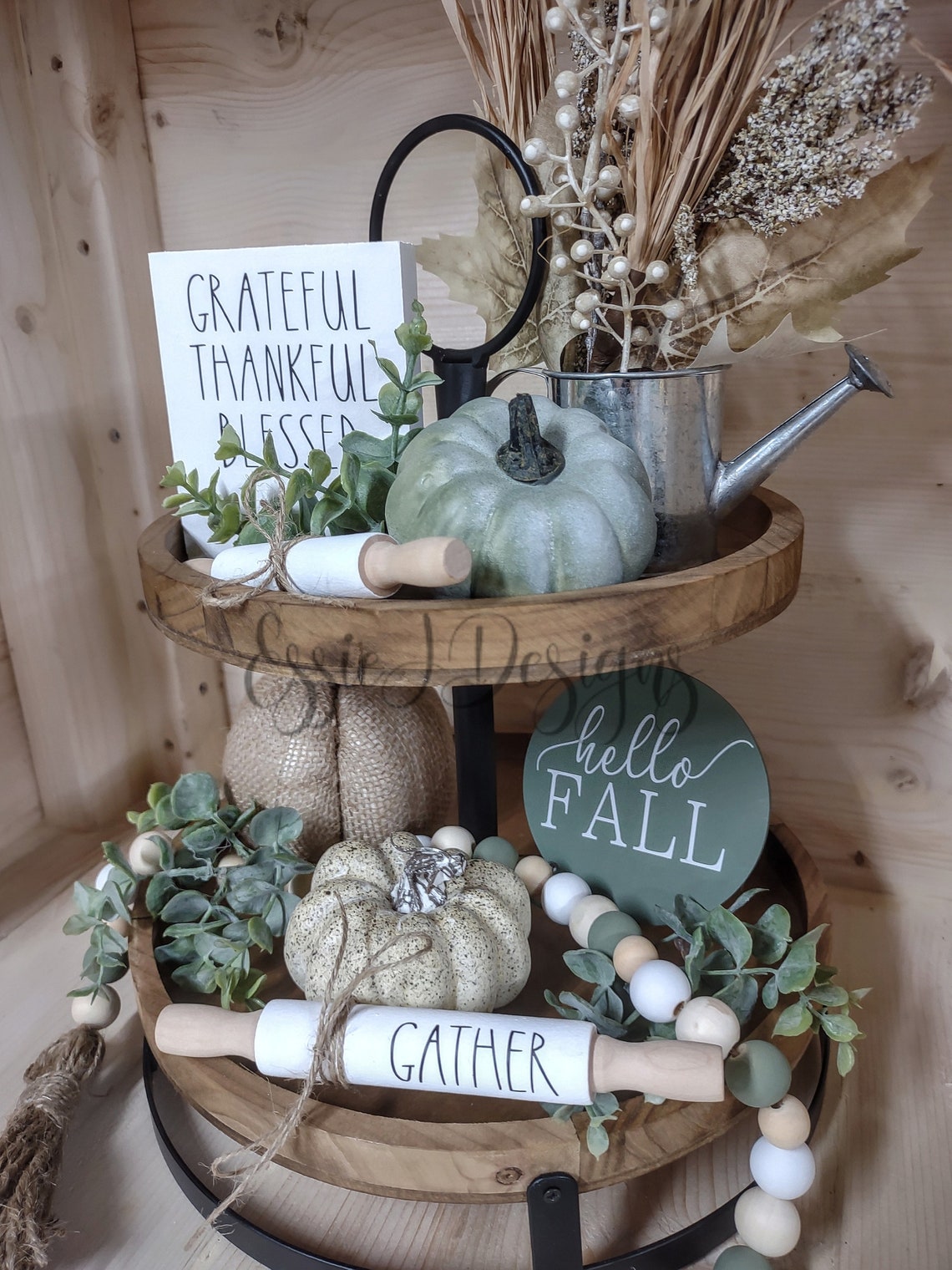 Fall Tier Tray Decor Tiered Tray Decor Bundle Thanksgiving - Etsy