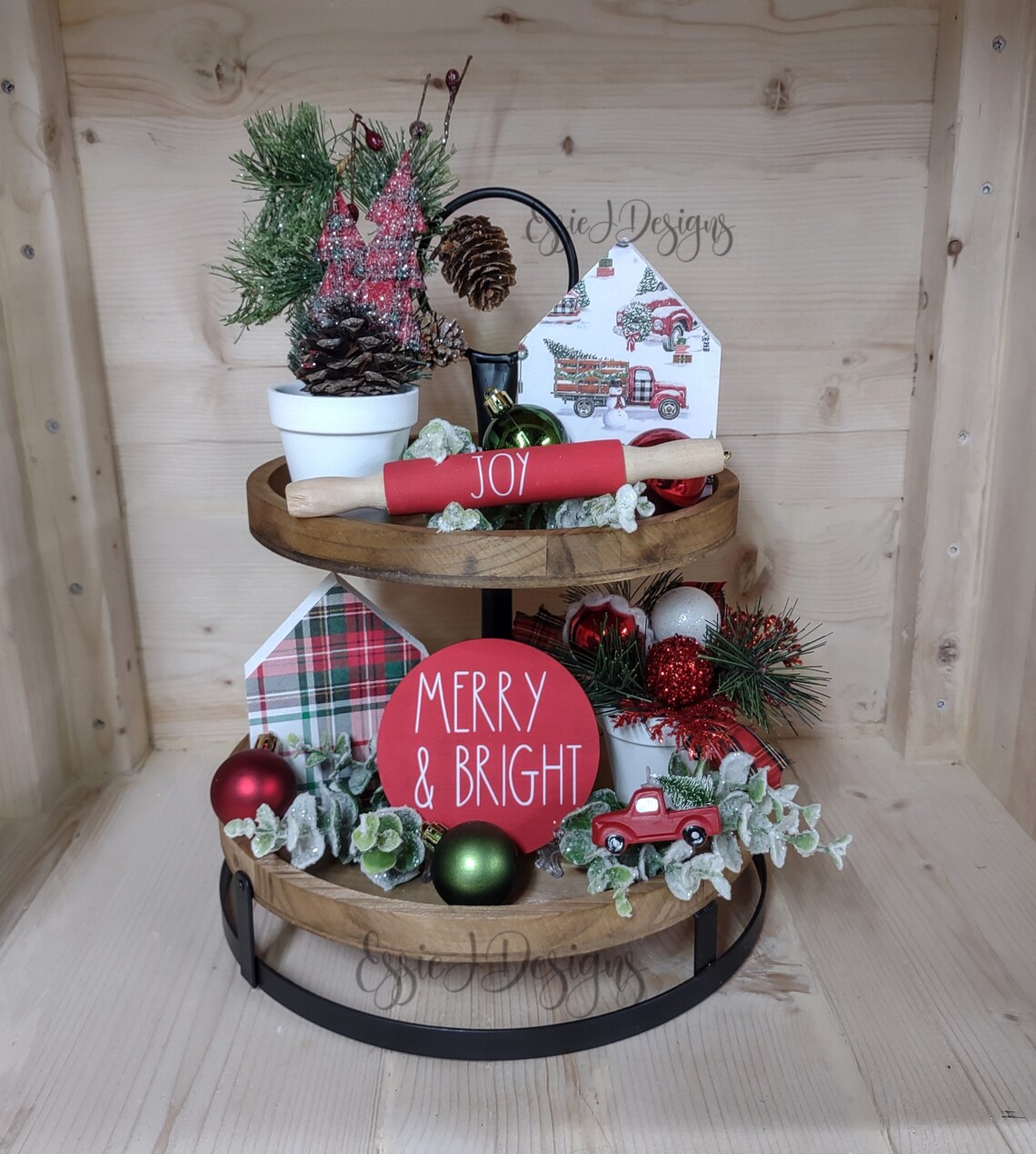 Christmas Tiered Tray Decor Tier Tray Decor Bundle Tiered - Etsy