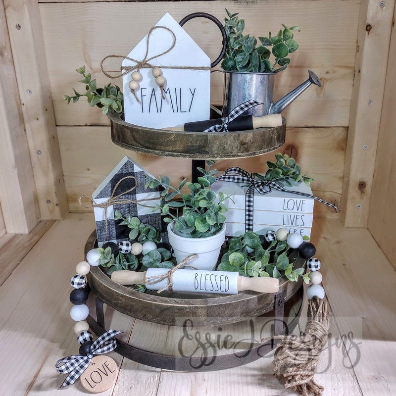 Farmhouse Tiered Tray - Etsy