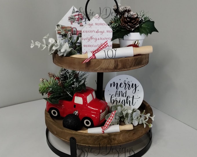 Christmas Tier Tray Decor Tiered Tray Decor Bundle Winter Tiered Tray ...