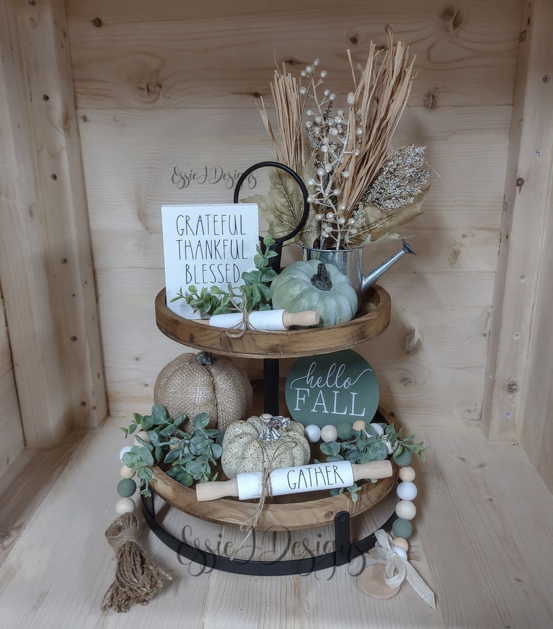 Fall Tier Tray Decor Tiered Tray Decor Bundle Thanksgiving Tiered Tray ...