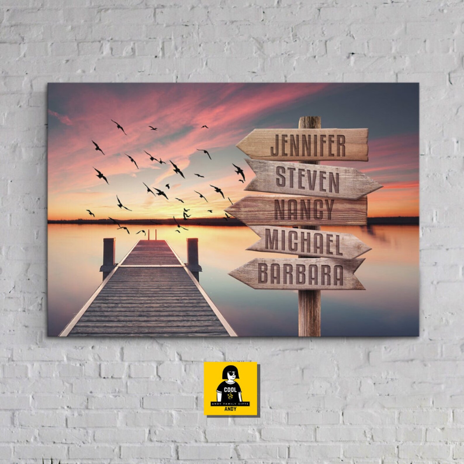 Personalized Canvas Multi-names Sign Lake Dock Custom Canvas - Etsy