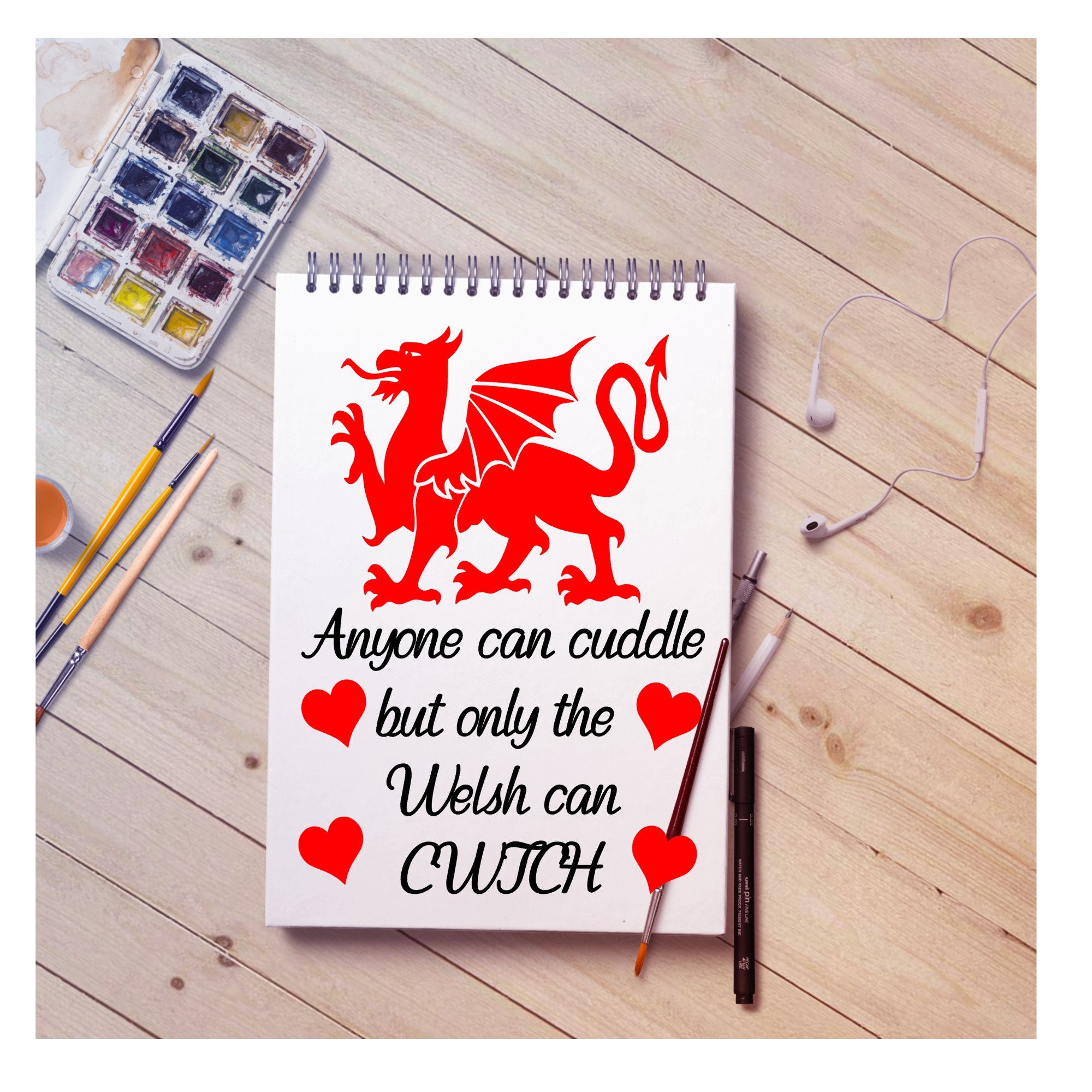 Print or Cut Welsh Cwtch Print quote wall art: Anyone can cuddle but ...