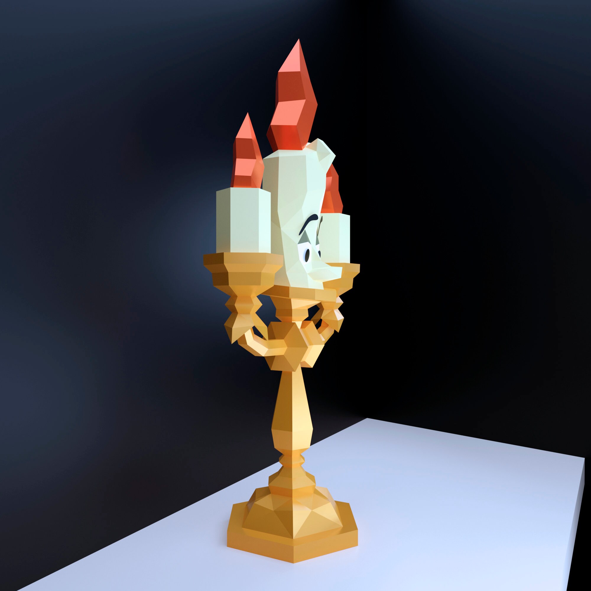 Papercraft lumiere DIY PDF DXF low Poly origami - Etsy México