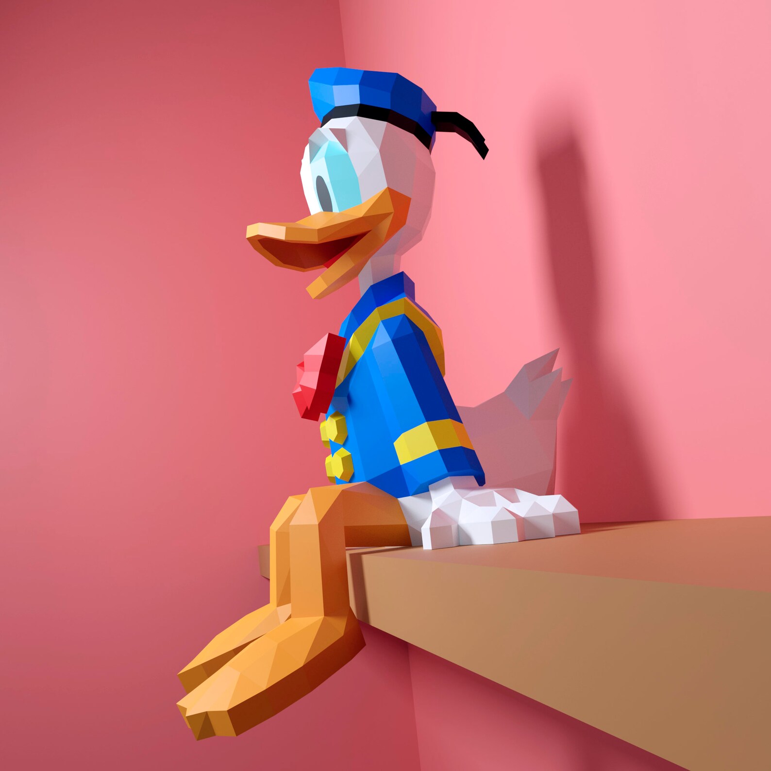 Papercraft Donald Duck pato DIY PDF DXF Svg Low Poly - Etsy België