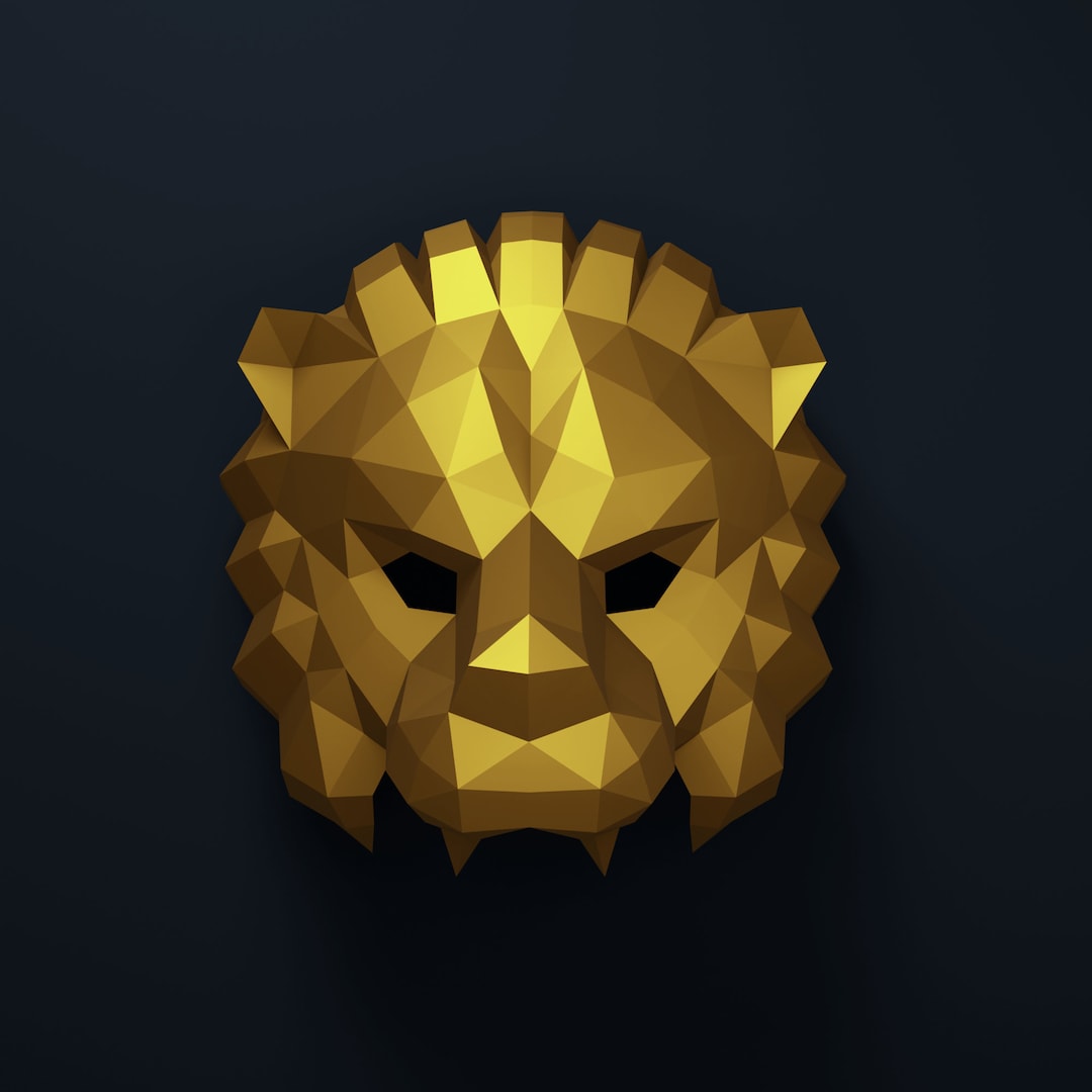 Papercraft Lion Mask Template Pdf/ Mascara Leon VIP Squid Game Template ...