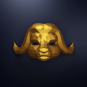 Papercraft Buffalo Mask Template PDF / Buffalo Mask VIP Squid Game ...