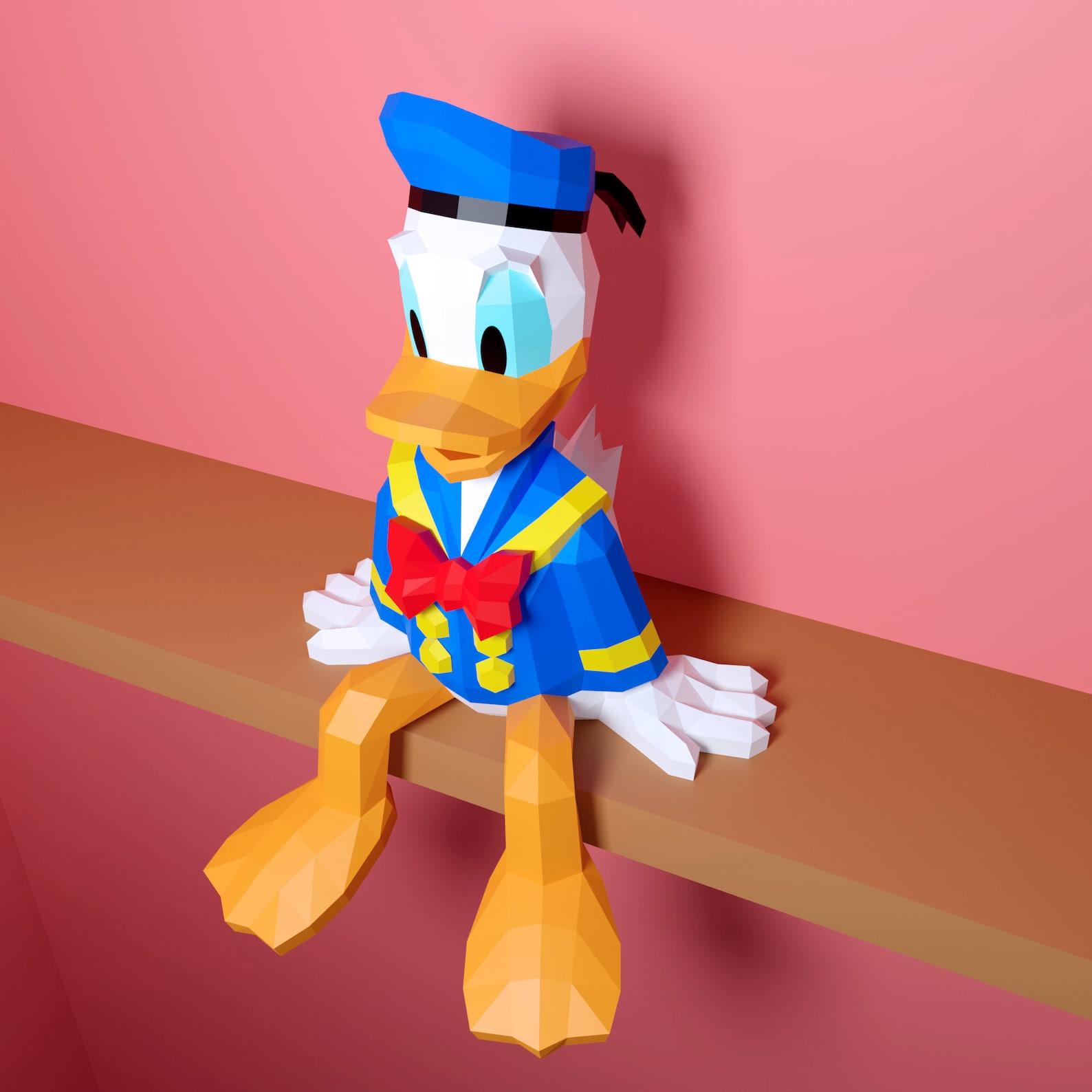 Papercraft Donald Duck pato DIY PDF DXF Svg Low Poly - Etsy België