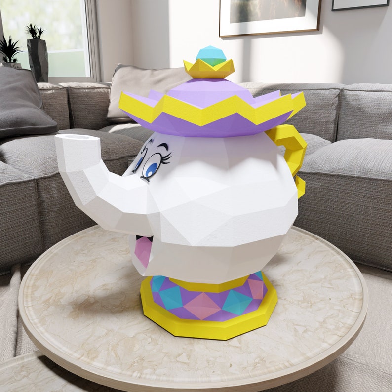 Papercraft Chip and Mrs Potts, Templates in Digital Format Pdf, Dxf and ...