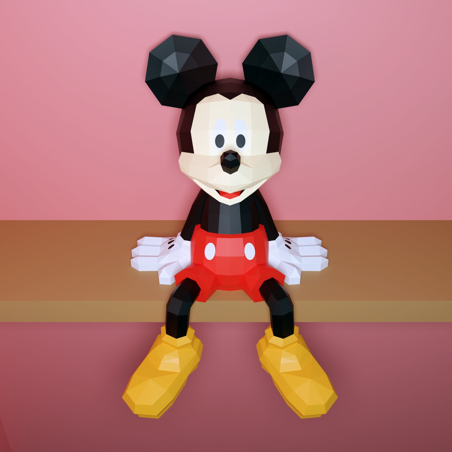 Papercraft Mickey Mouse, Pdf, SVG and DXF Format Compatible With Cricut ...