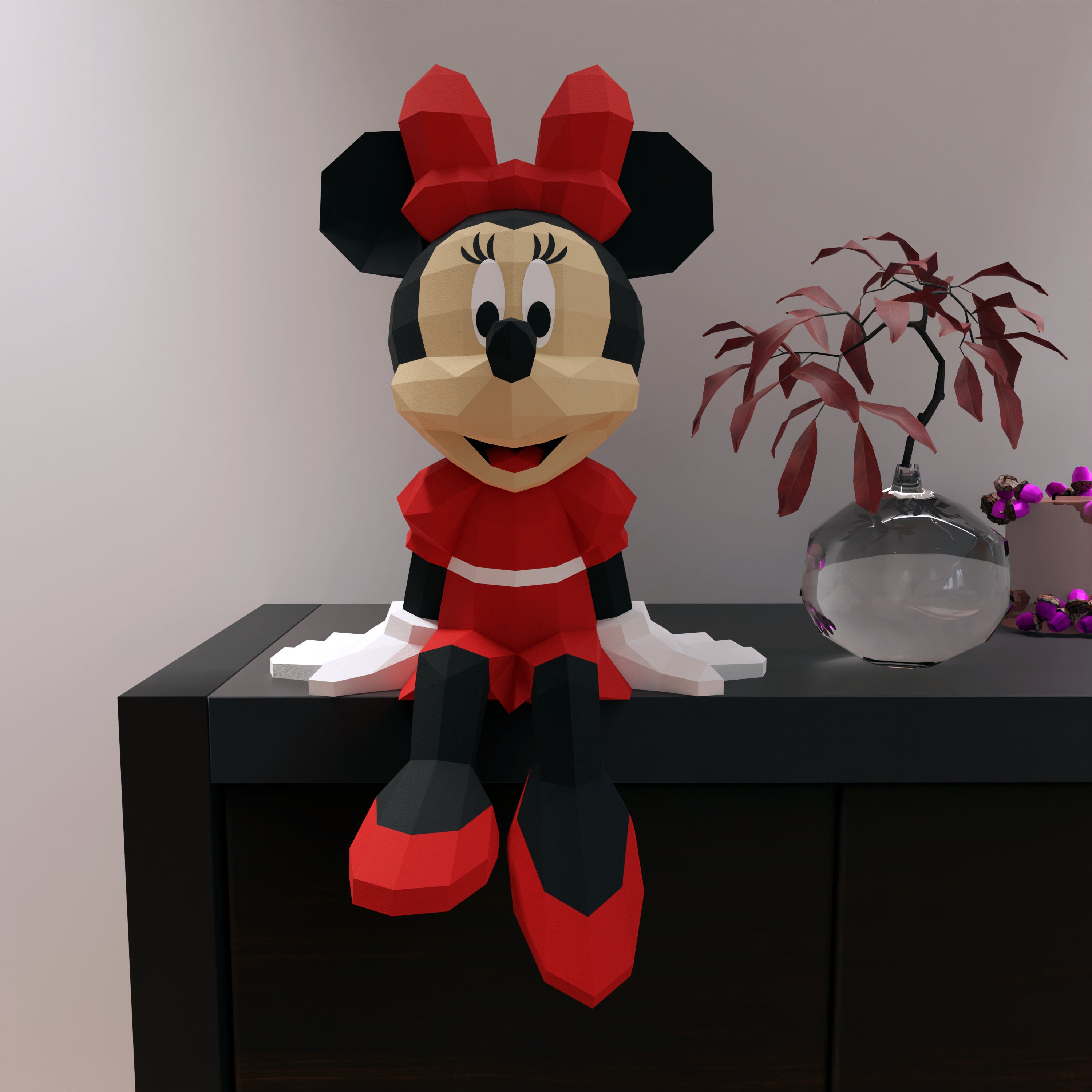 Papercraft Minnie Mouse, Pdf, SVG and DXF Format Compatible With Cricut ...