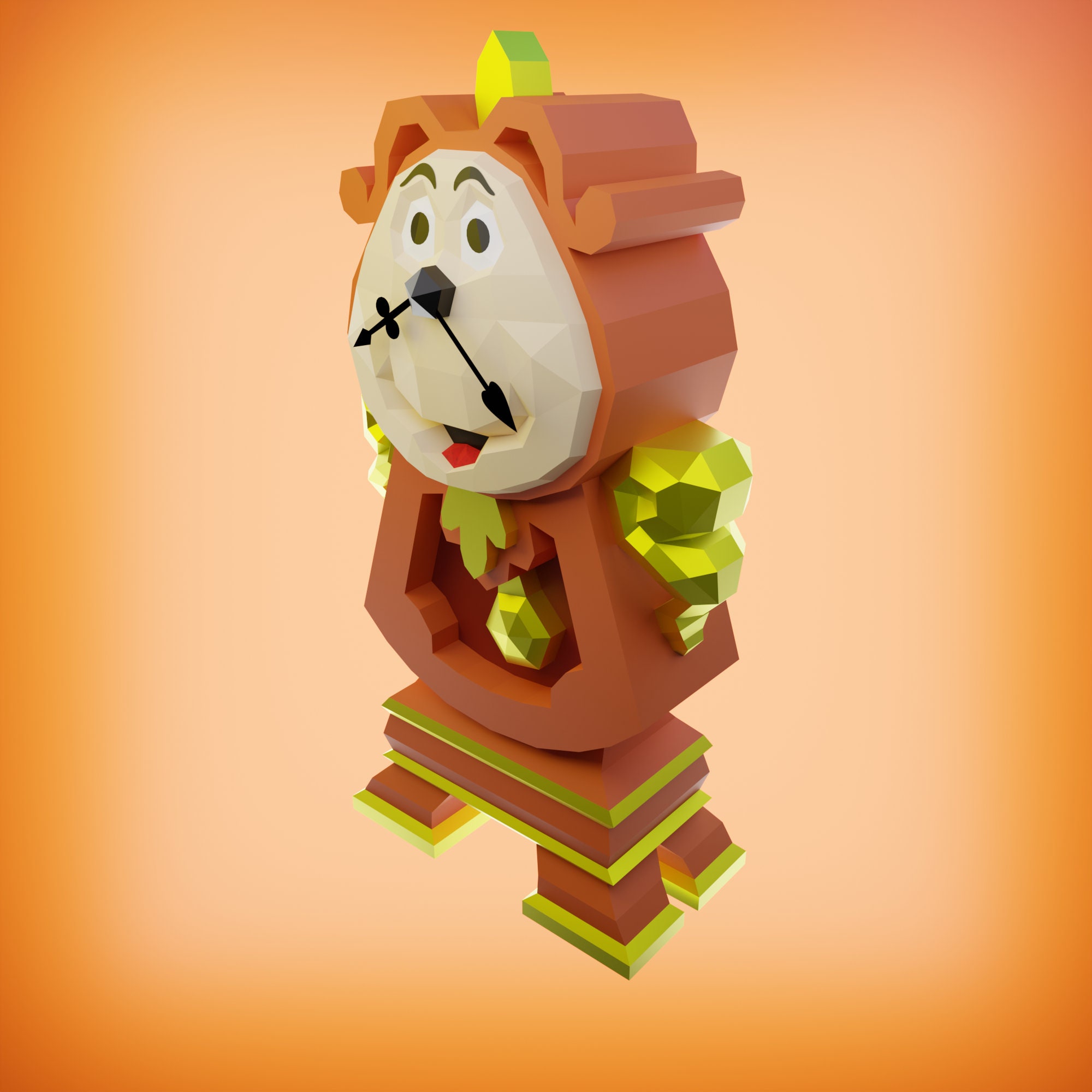 Papercraft clock template din don reloj DIY PDF FDX Low - Etsy México