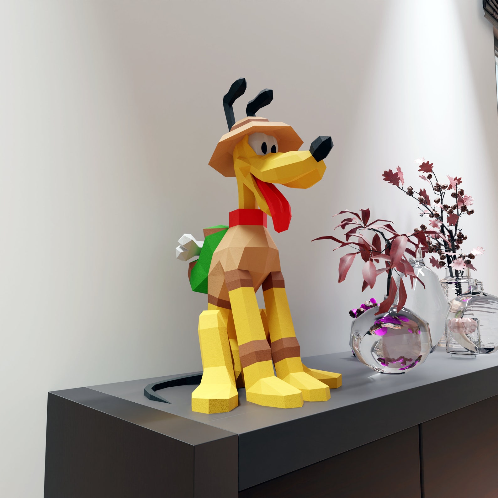 Papercraft Pluto Safari, Dog, Pdf, SVG and DXF Format Compatible With ...