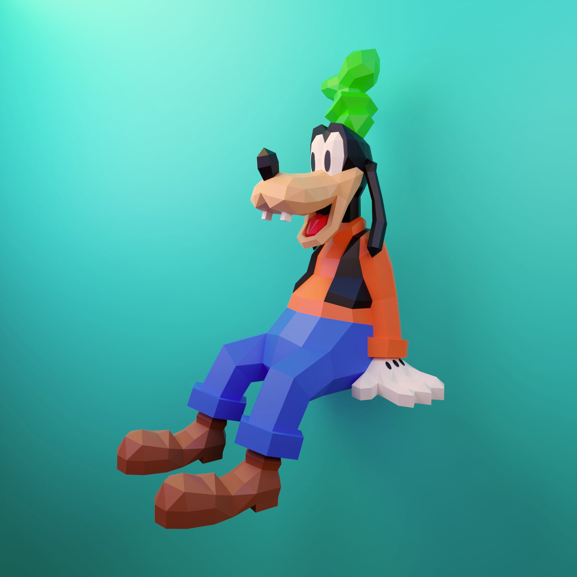 Papercraft Goofy Template DIY PDF FDX Low Poly Origami - Etsy Canada