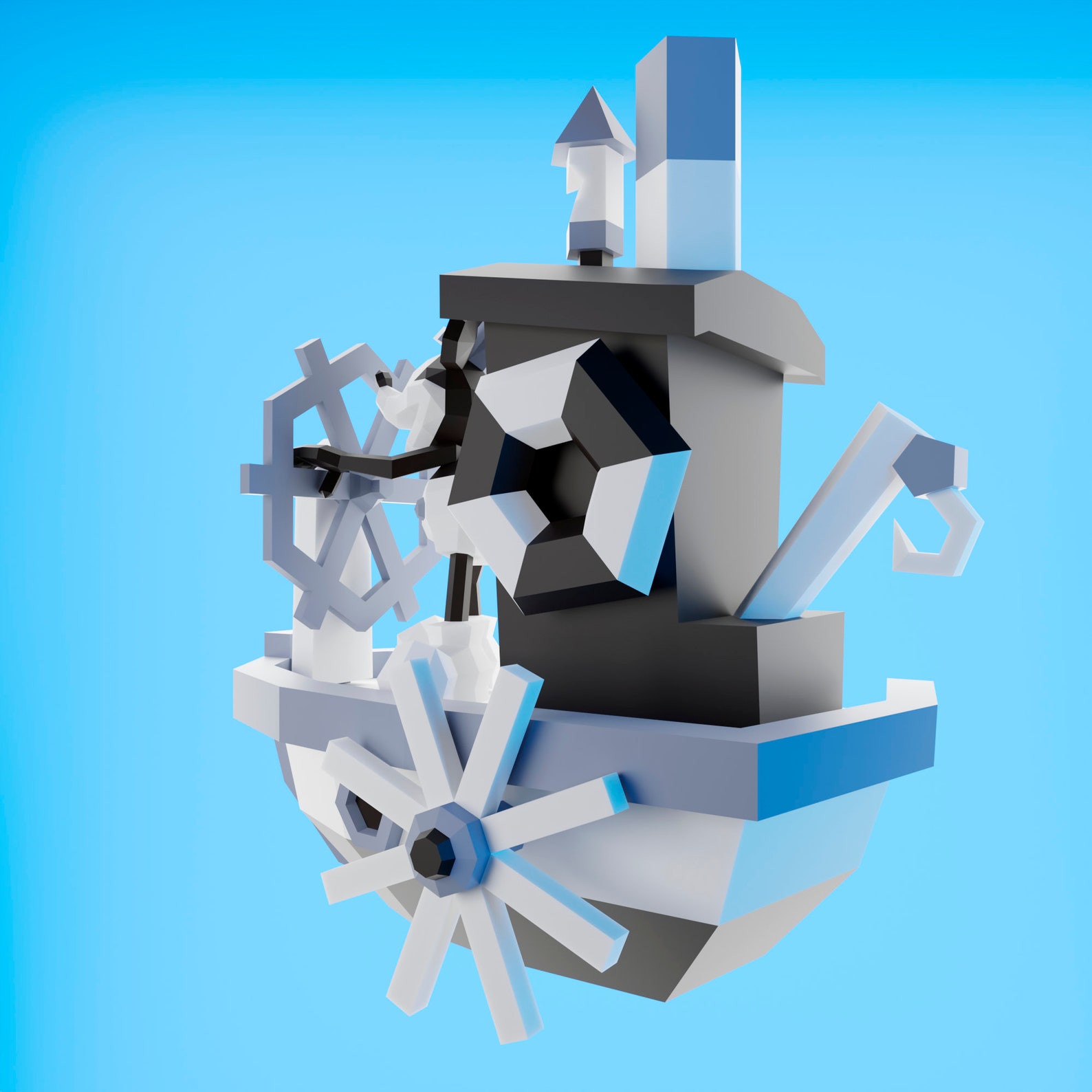 Papercraft Mickey Steamboat DIY PDF DXF Low Poly Origami - Etsy