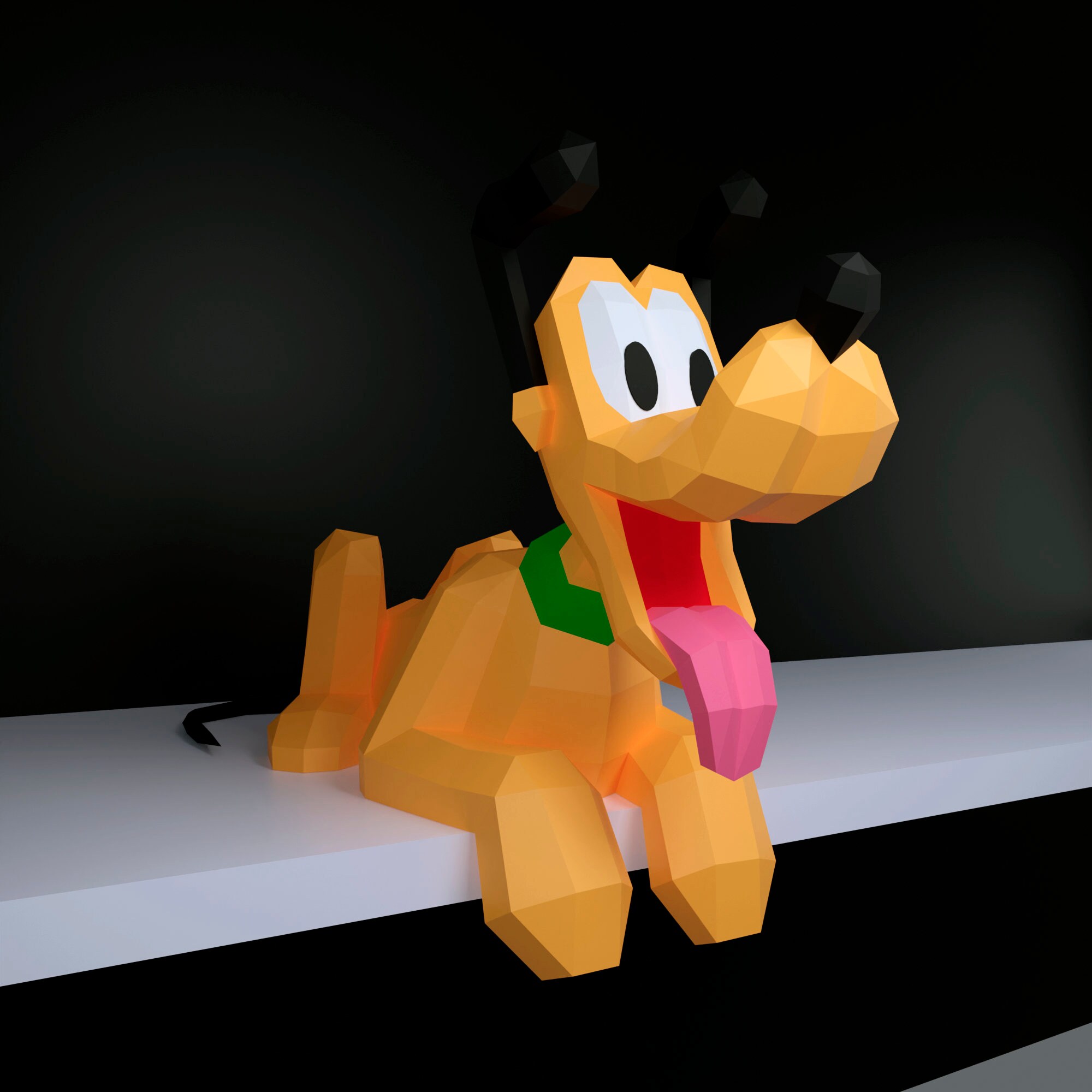 Papercraft Pluto DIY PDF FDX Svg Low Poly Origami - Etsy UK