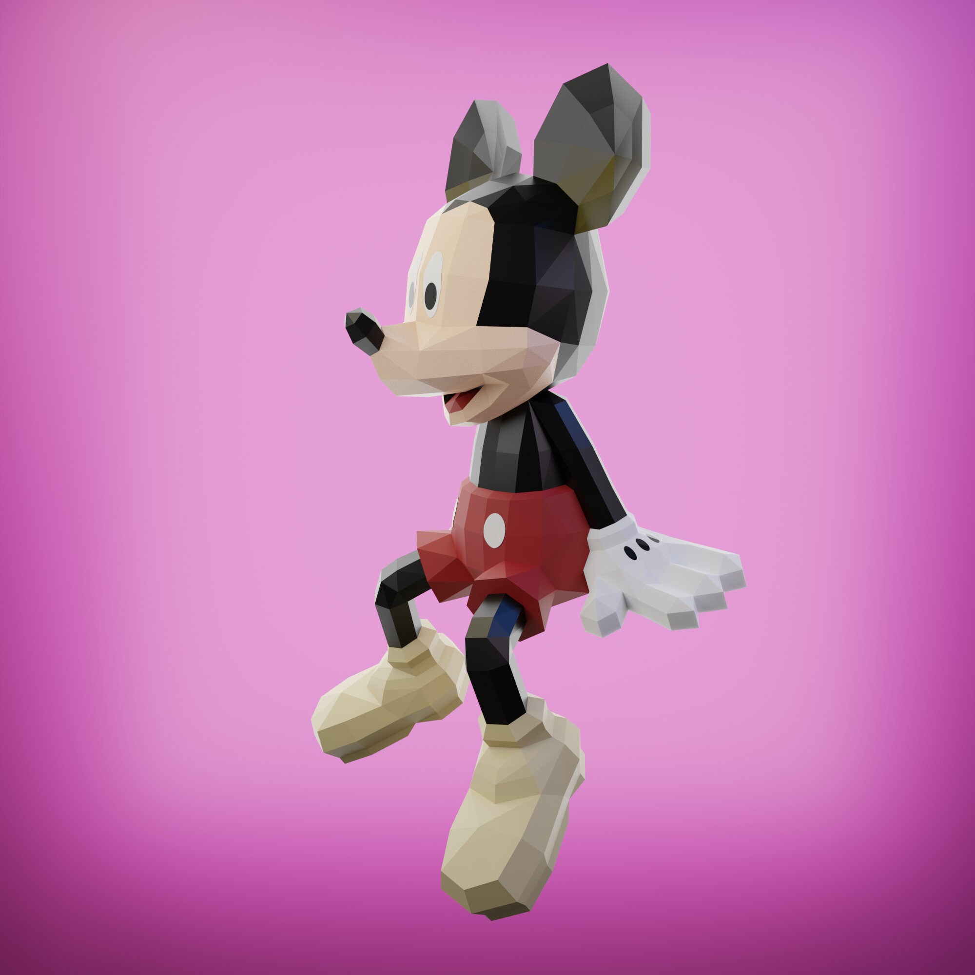Papercraft Mickey Mouse, Pdf, SVG and DXF Format Compatible With Cricut ...