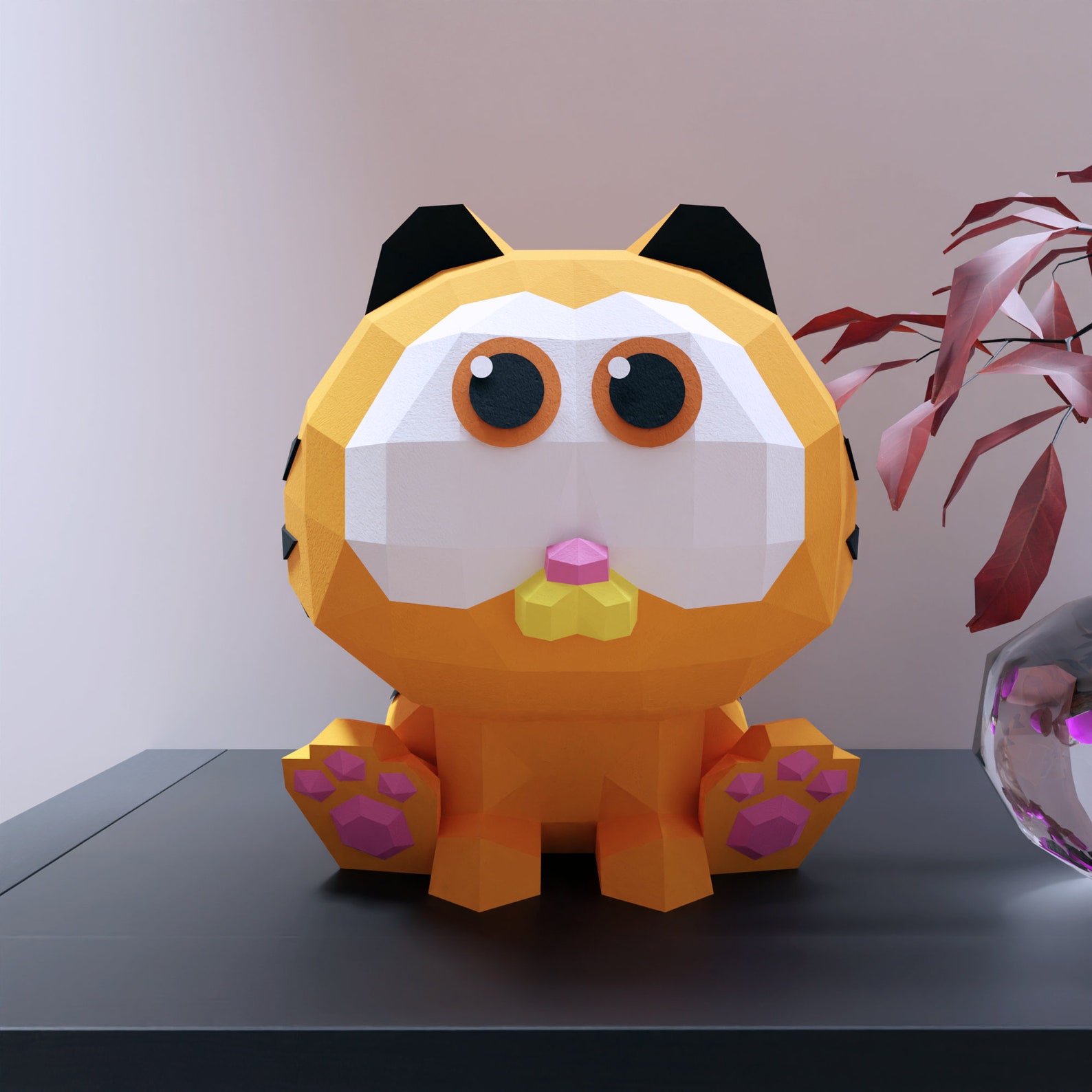 Papercraft Template Baby Cat, Format Pdf, SVG and DXF Format Compatible ...