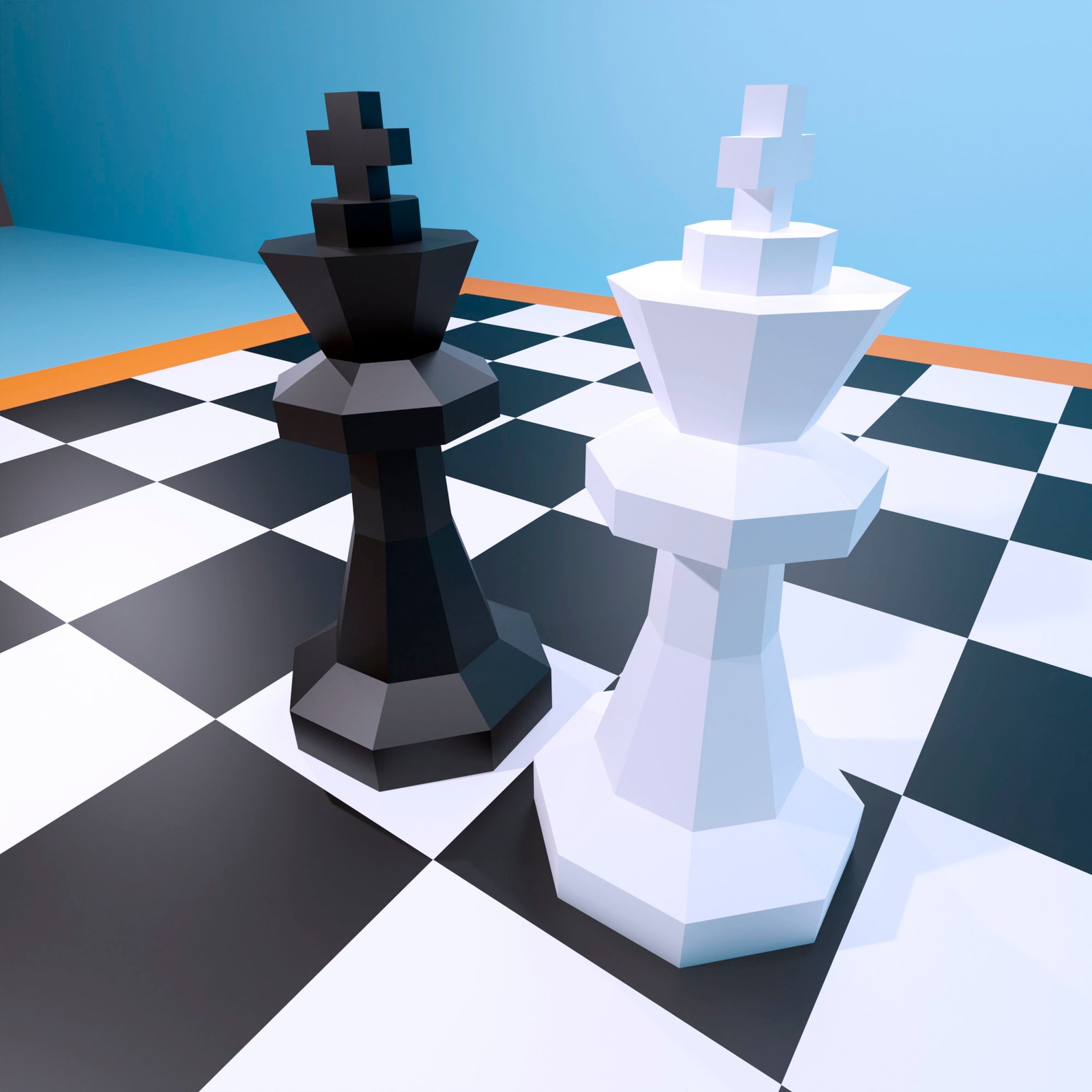 Papercraft Chess Pieces Chess Pieces DIY PDF FDX Low Poly - Etsy
