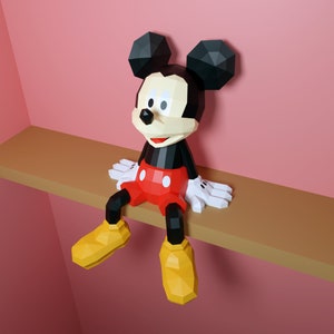 Papercraft Mickey Mouse, Pdf, SVG and DXF Format Compatible With Cricut ...