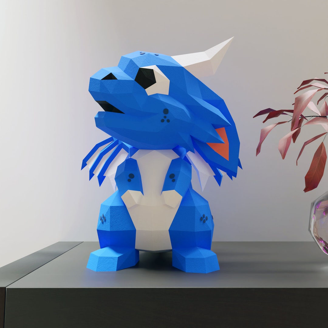 Papercraft Baby Dragon, Templates in Digital Format Pdf, Dxf and Svg ...