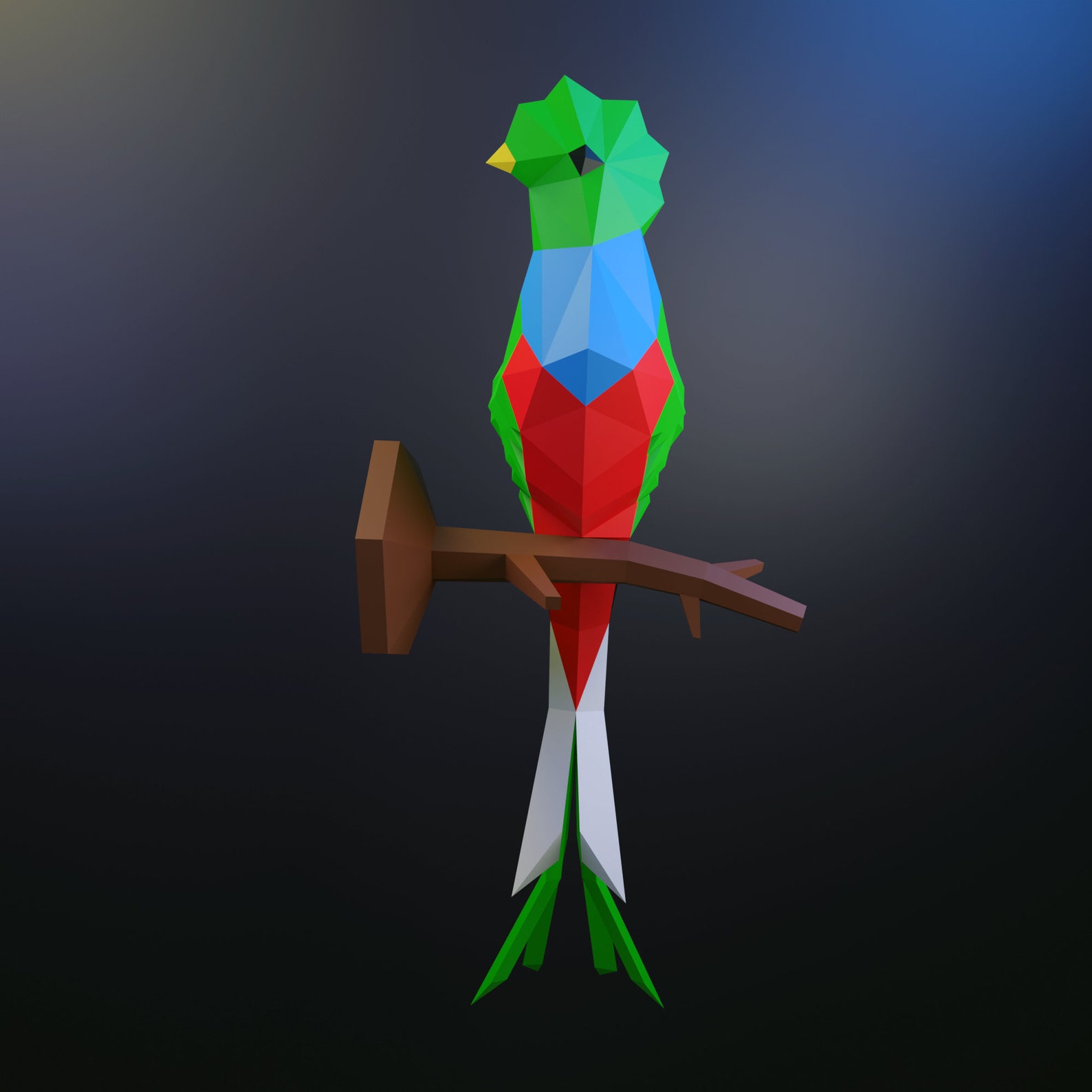 Papercraft Quetzal, Template, Bird, Animal, DIY PDF, FDX, Low Poly ...