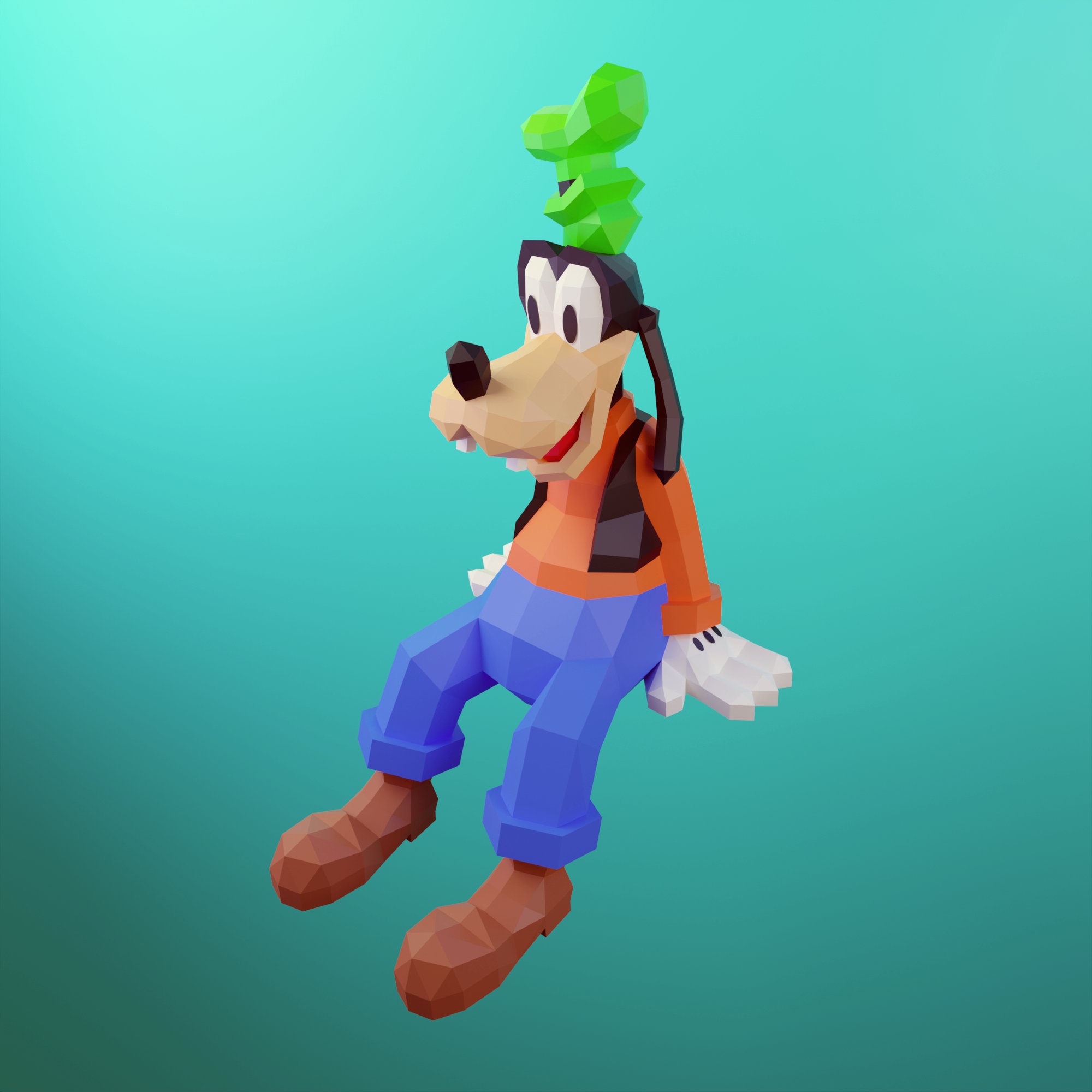 Papercraft Goofy Template DIY PDF FDX Low Poly Origami - Etsy UK