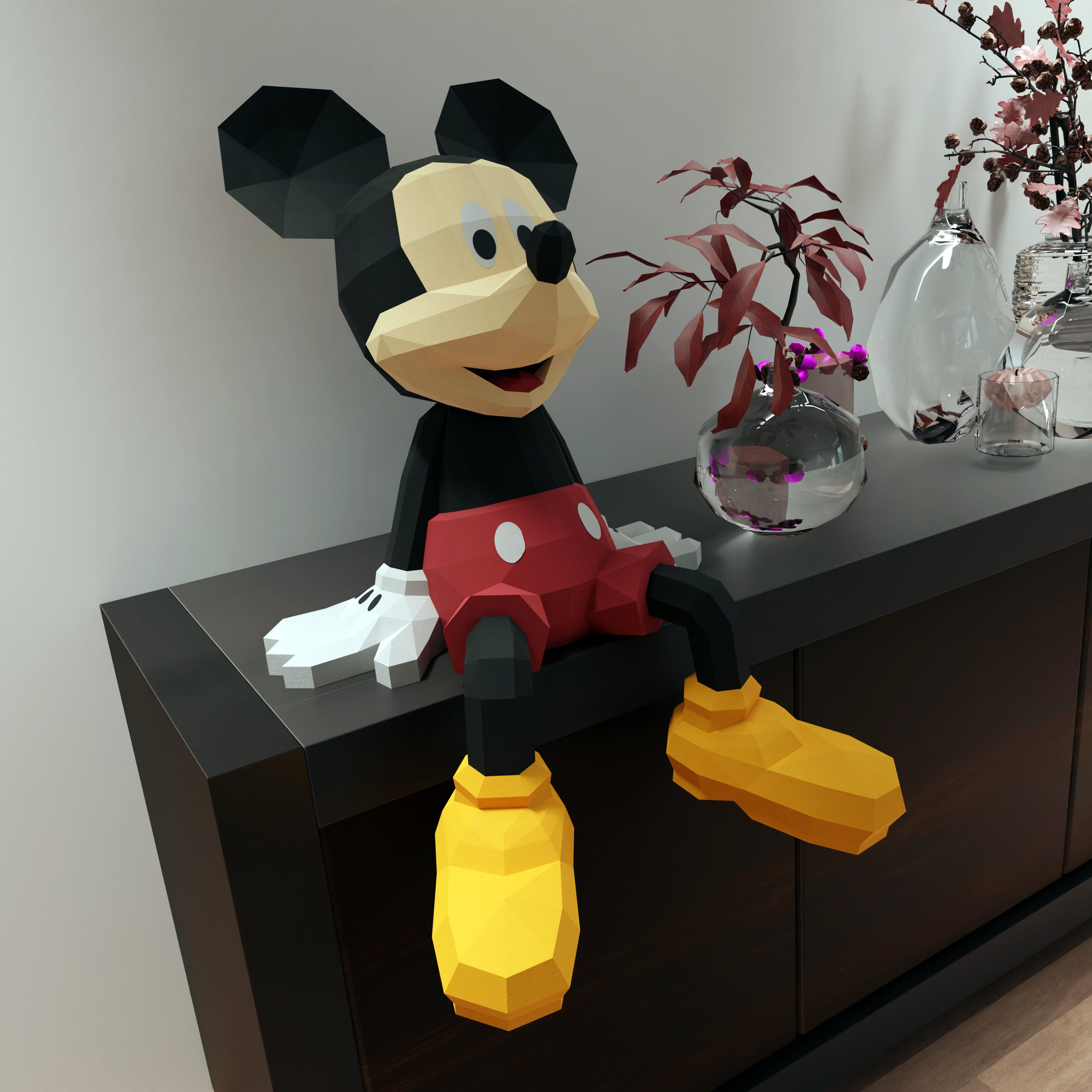 Papercraft Mickey Mouse, Pdf, SVG and DXF Format Compatible With Cricut ...