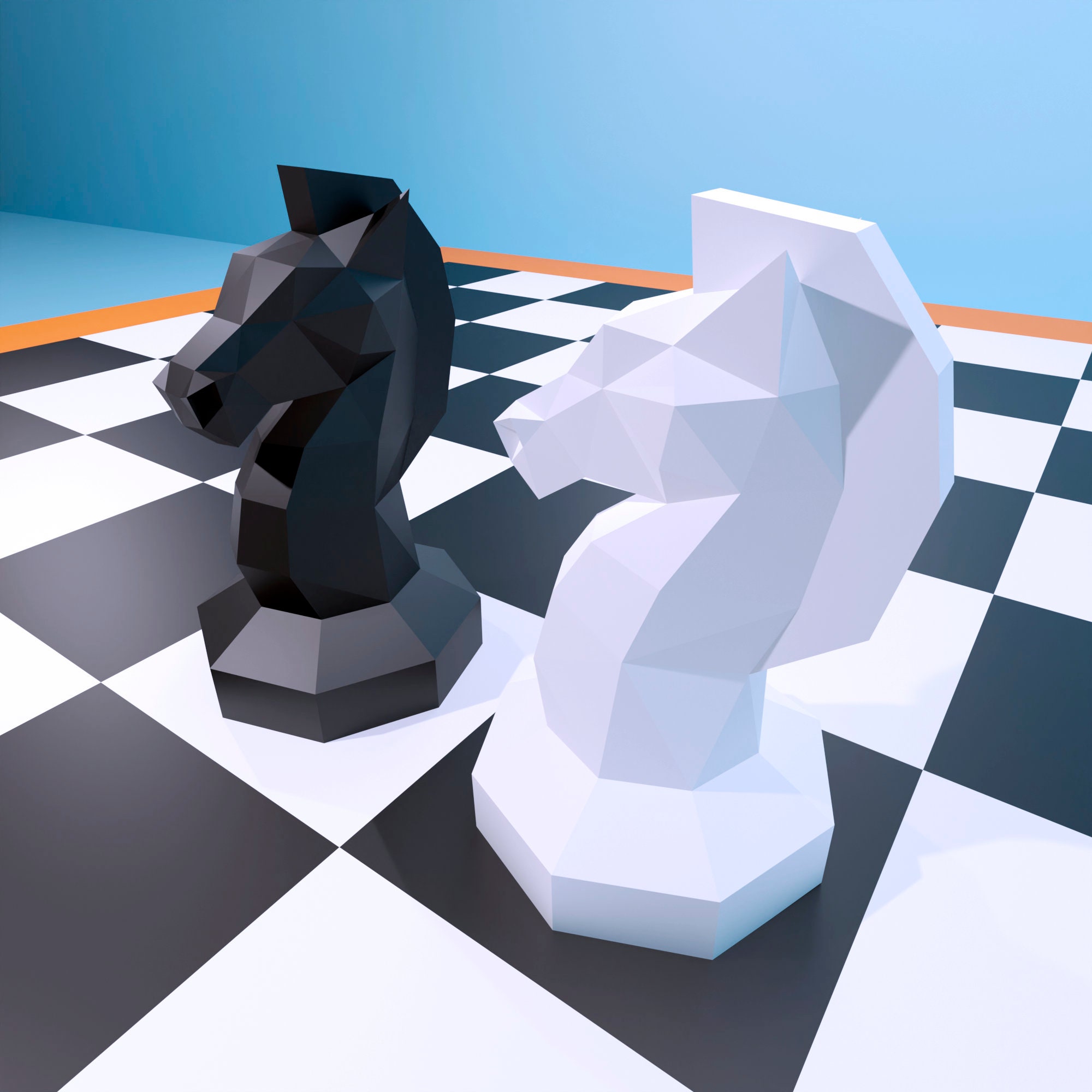 Papercraft Chess Pieces Chess Pieces DIY PDF FDX Low Poly - Etsy UK