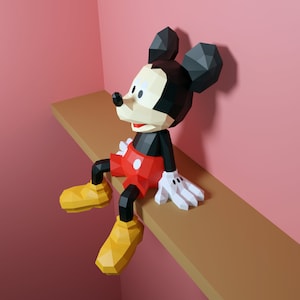 Papercraft Mickey Mouse, Pdf, SVG and DXF Format Compatible With Cricut ...