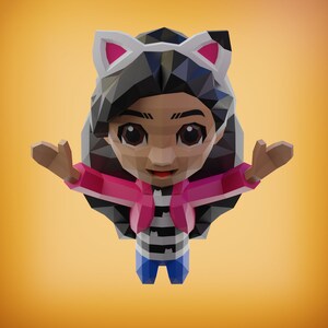 Papercraft Gabby, Doll House, Wall Model, Digital DIY PDF, DXF, Low ...