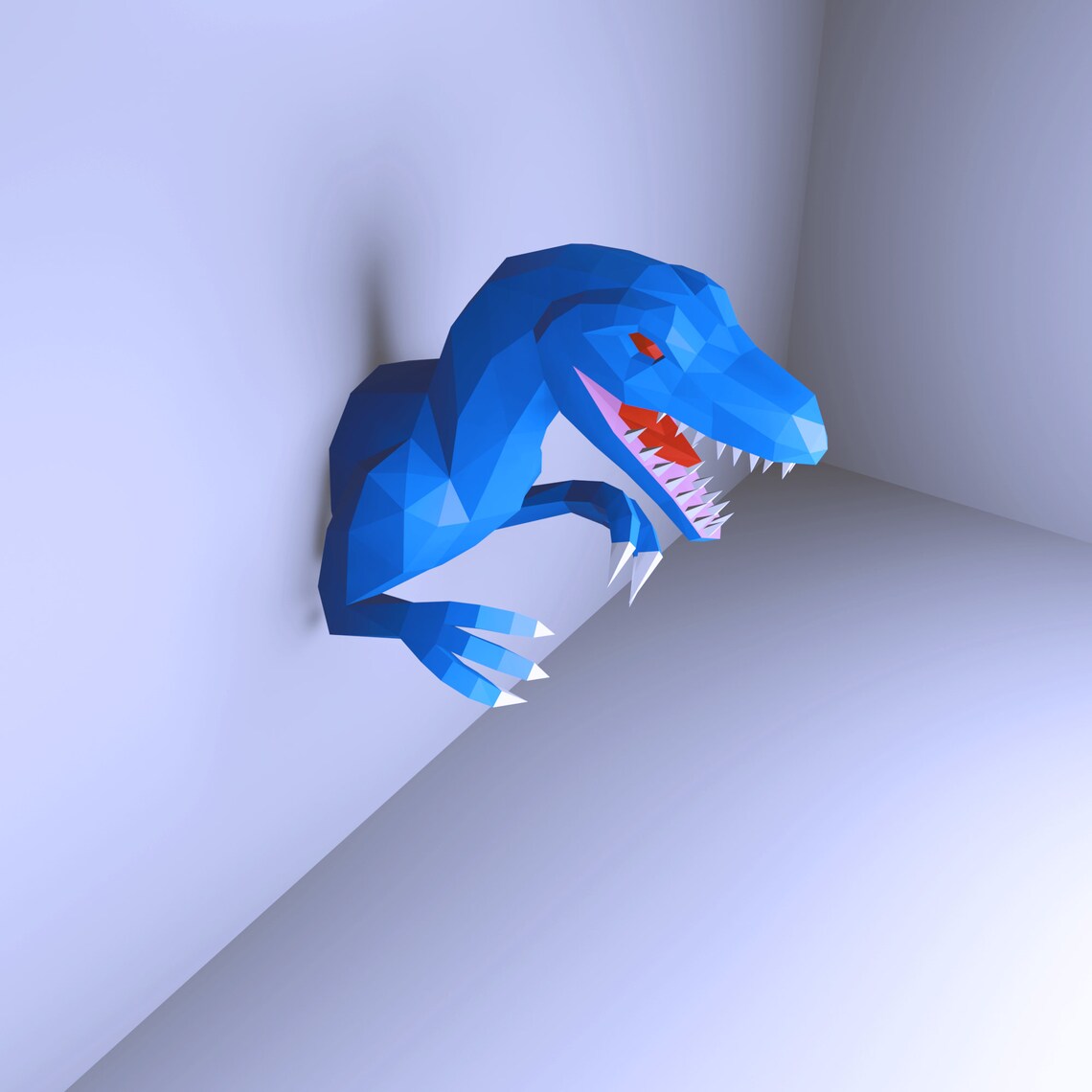 Papercraft Velociraptor Dinosaurio DIY KIT Template, Decoration, Low ...