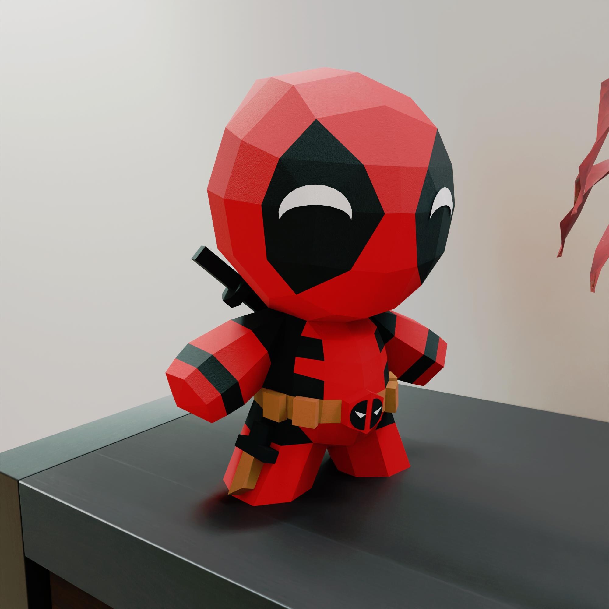 Papercraft Template Deadpool, Format Pdf, SVG and DXF Format Compatible ...
