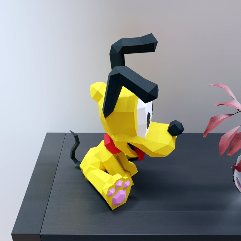 Papercraft Little Dog, Pluto, Pdf, SVG, DXF Format Compatible With ...