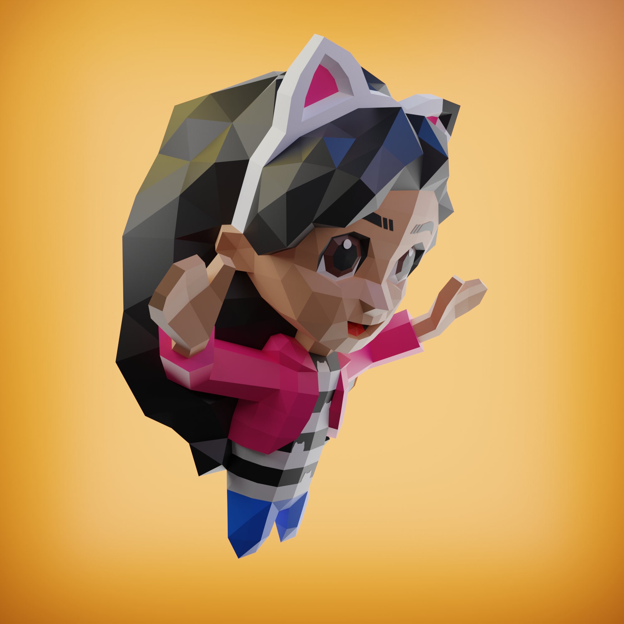 Papercraft Gabby Doll House DIY PDF DXF Low Poly Origami - Etsy UK