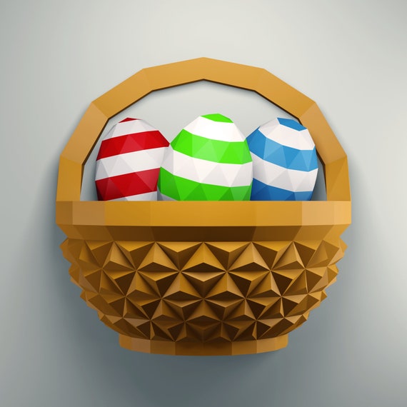 Papercraft Easter Basket / Canasta De Huevos De Pascua PDF | Etsy