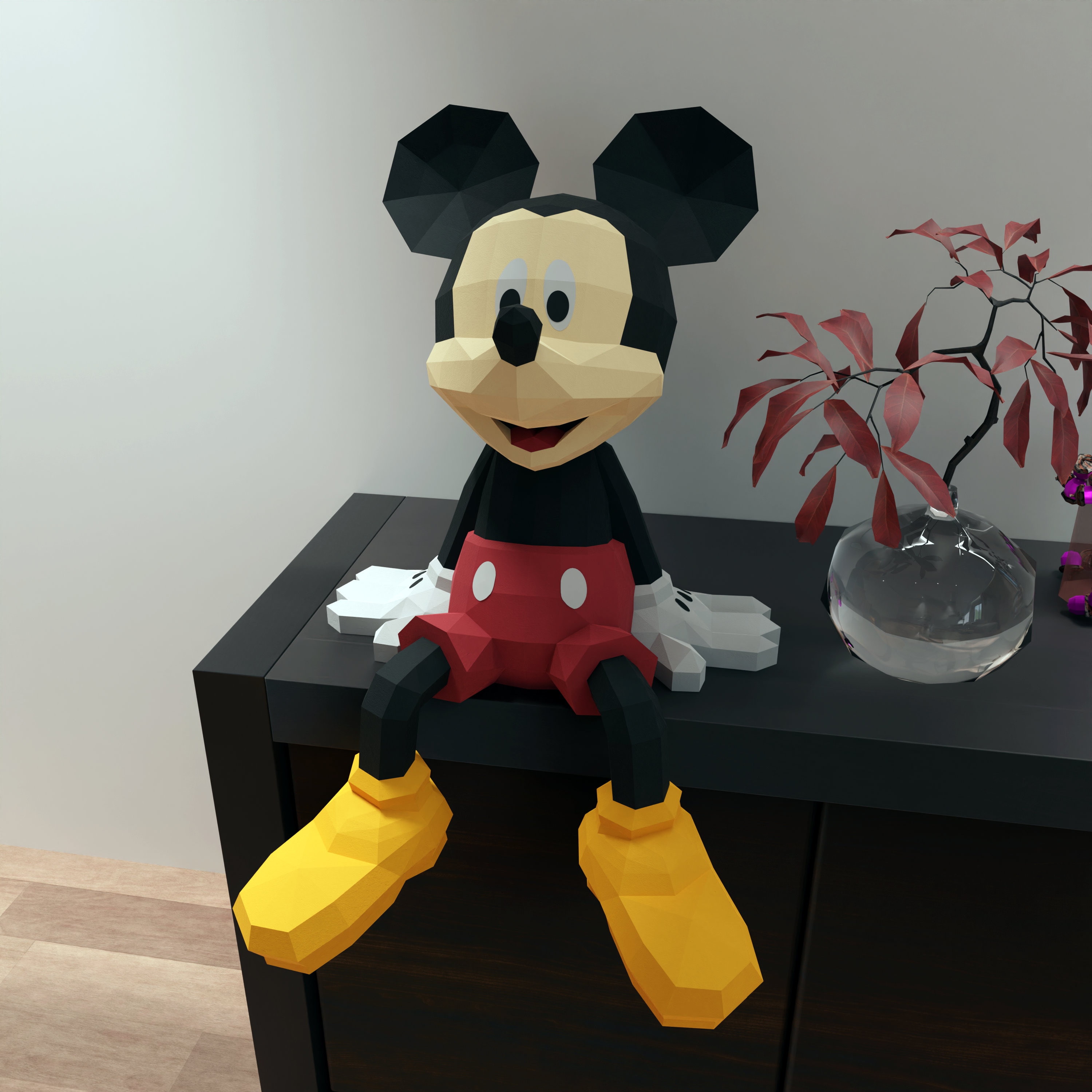 Papercraft Mickey Mouse, Pdf, SVG and DXF Format Compatible With Cricut ...