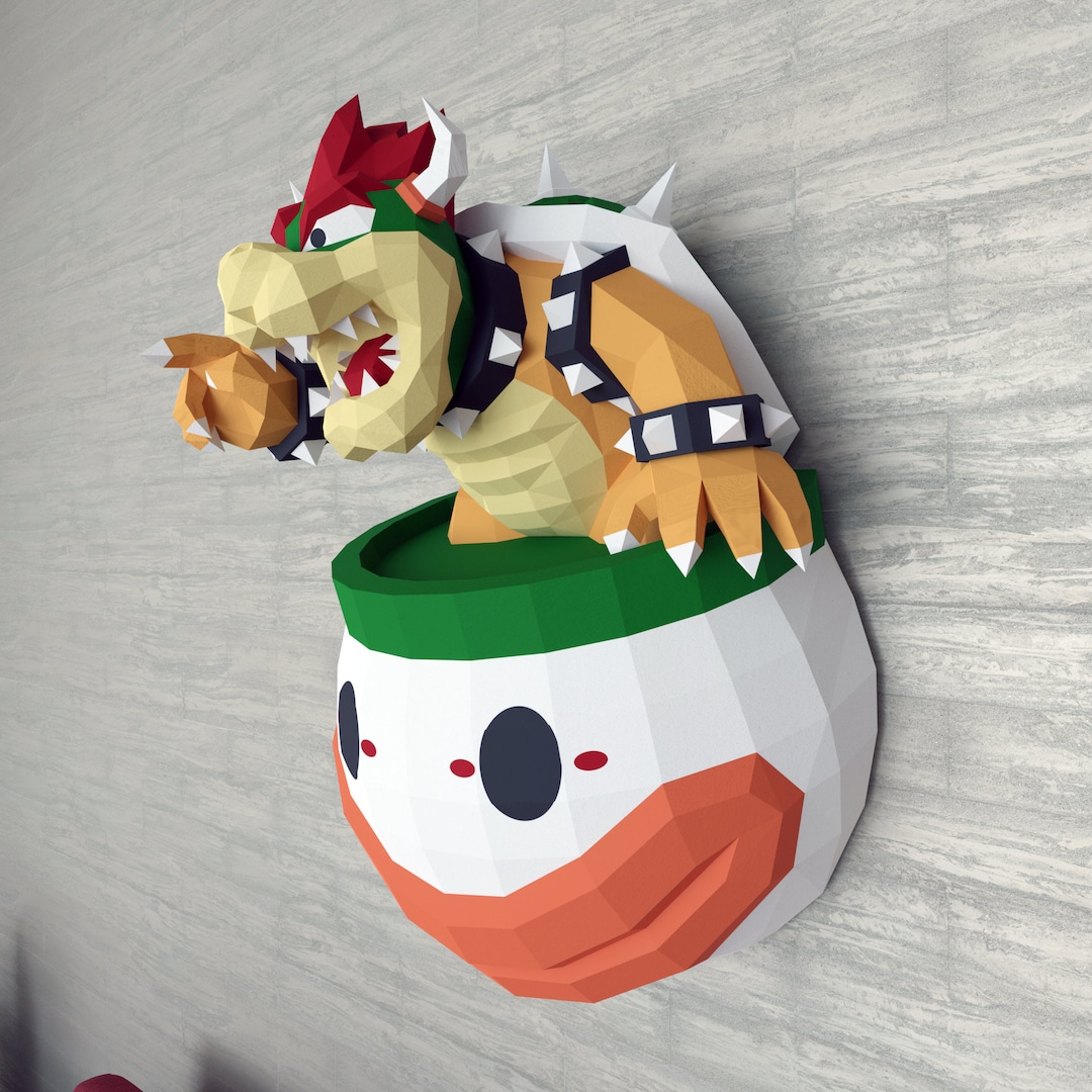 Papercraft Bowser, wall templates in digital format Pdf, Dxf and Svg ...