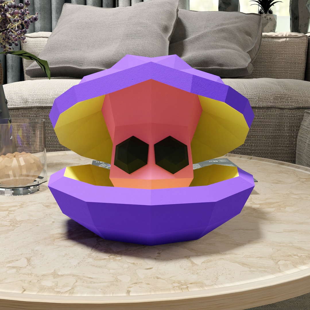 Papercraft Clam, Clam, Pdf, SVG, DXF and PDO Format Compatible With ...
