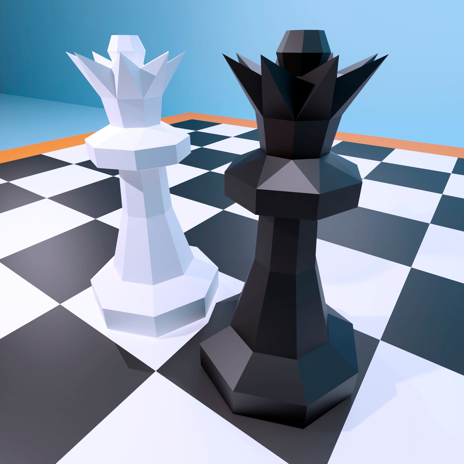 Papercraft Chess Pieces Chess Pieces DIY PDF FDX Low Poly - Etsy UK