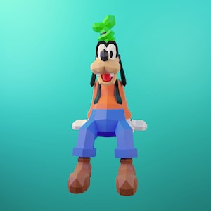 Papercraft Goofy template, DIY PDF, FDX, Low Poly, origami, Pepakura ...