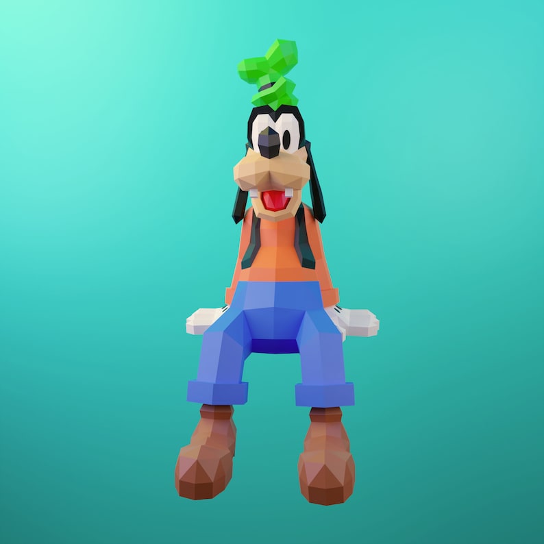 Papercraft Goofy Template DIY PDF FDX Low Poly Origami - Etsy UK