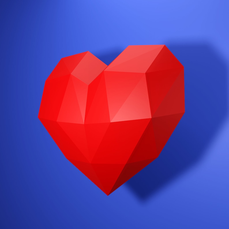 Papercraft heart love Template PDF Dxf SVG / corazon amor - Etsy México