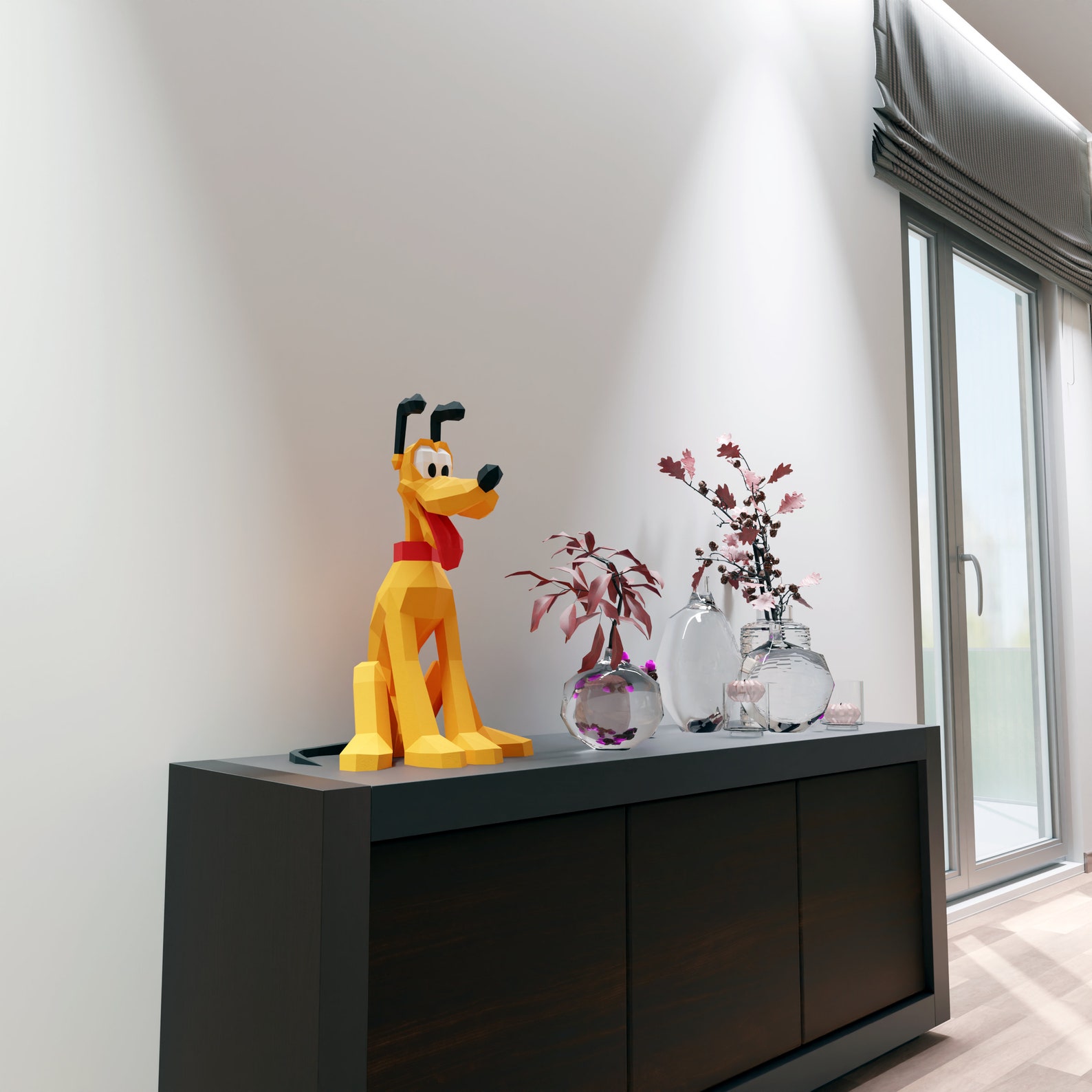 Papercraft Pluto Sitting, Dog, Pdf, SVG and DXF Format Compatible With ...