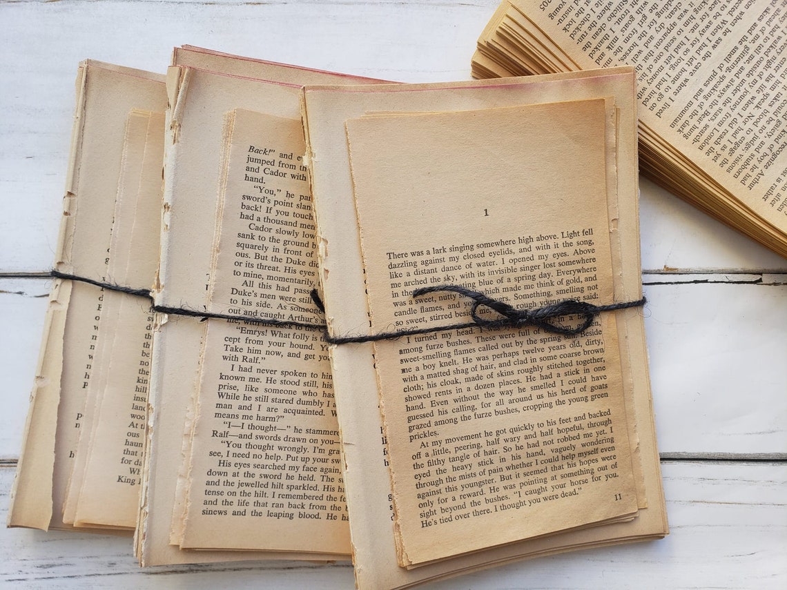 Antique 60's-90's Novel Vintage Natural Aged Paper THICK Bundle Pack ...