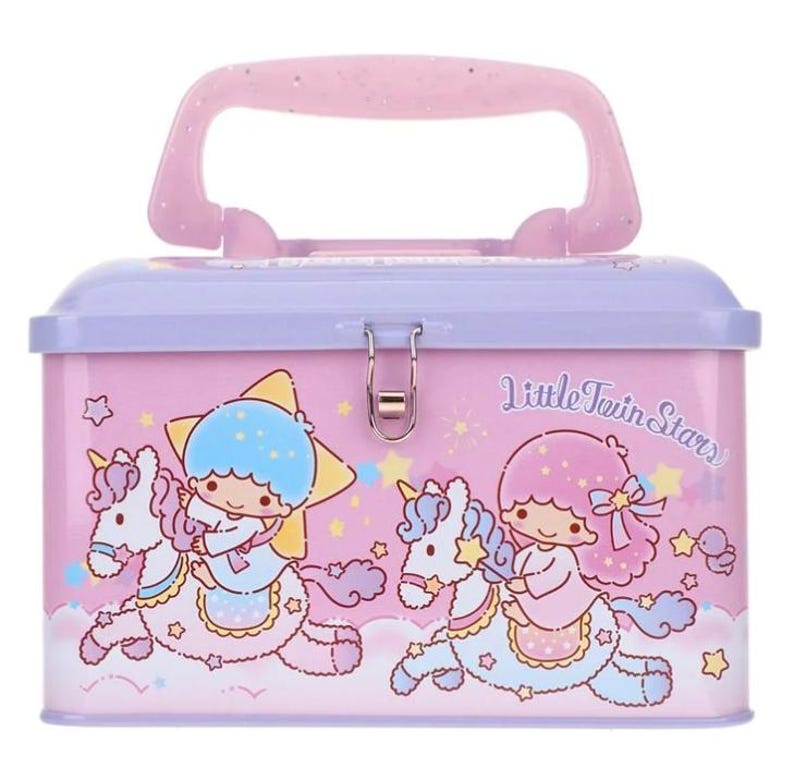 Kawaii Twin Stars Coin Bank Small Items Storage Box Tin With Lock ...
