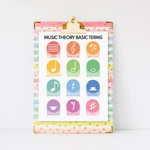 MUSIC THEORY POSTER - Basic Terms, Music Educational Poster for Kids ...