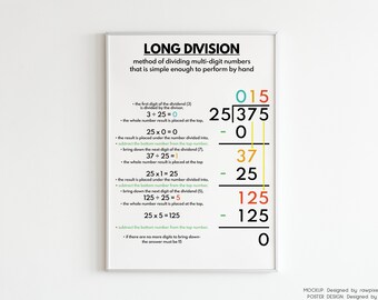 Long Division Poster - Etsy