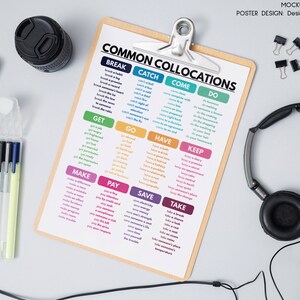COMMON COLLOCATIONS Vocabulary Poster English Language - Etsy
